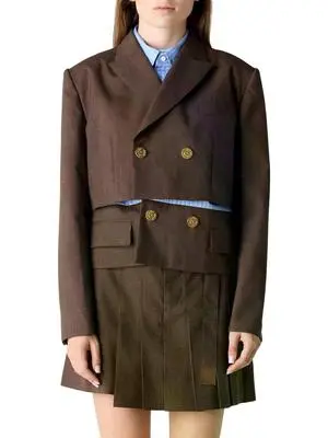 Sacai Suiting Poplin Jacket - Brown