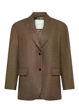 CRUNA Monia Houndstooth-pattern Blazer - Brown