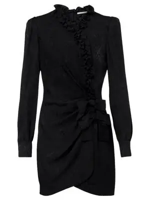 ALESSANDRA RICH Ruffled Silk Jacquard Mini Dress