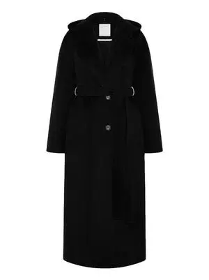 Sportmax Oversized Hooded Coat - Black