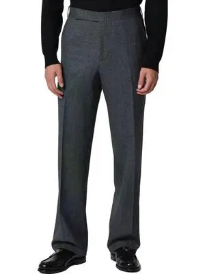 LARDINI Straight-leg Wool Trousers - Grey