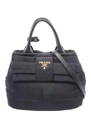 Prada 2000s Tessuto Bomber Tote Bag - Black