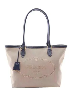 PRADA 2010s Logo-print Tote Bag