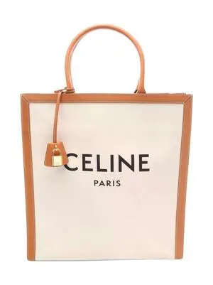Celine 2000s Vertical Cabas Tote Bag - White