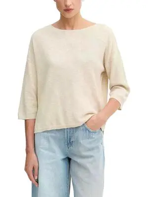 BENETTON Boat-neck Half-sleeve Sweater - Neutrals