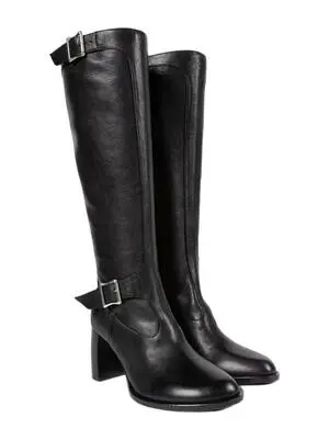 ANN DEMEULEMEESTER Buckle-detail Leather Boots - Black