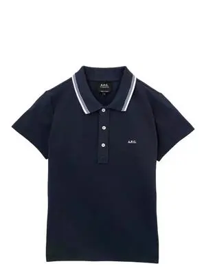 A.p.c. Logo-embroidered Polo Shirt - Blue
