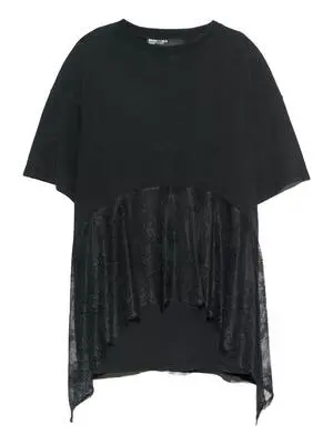 Bimba Y Lola Wash Lace Ruffle T-shirt - Black