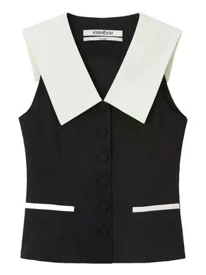 KIMHEKIM Malevich Sailor-collar Button-front Vest - Black