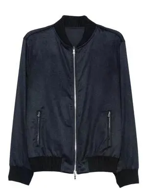 BARBA NAPOLI Zip-up Bomber Jacket - Blue