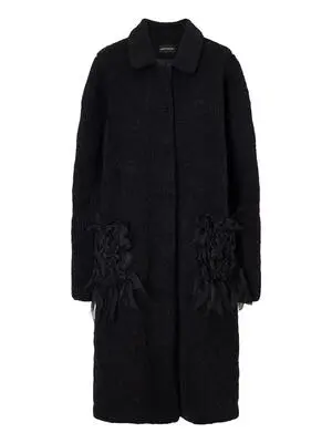 PAULINE DUJANCOURT Annie Chiffon-trimmed Alpaca-blend Coat - Black