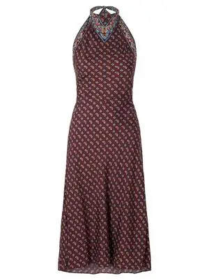 DÔEN Zilda Printed Halterneck Silk-blend Midi Dress - Multi