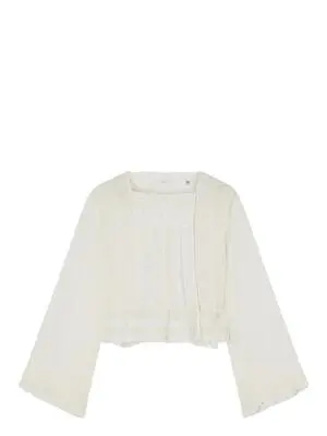 DÔEN Lace-trimmed Silk-chiffon Shirt