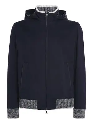 Paul & Shark Cashmere-wool Hybrid Knit Jacket - Blue