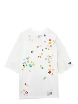 Mihara Yasuhiro Price-tag-sticker-printed T-shirt - White