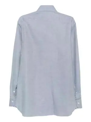 BARBA NAPOLI Spread-collar Button-up Shirt - Blue