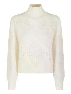 BALLANTYNE Diamond-stitch Knit Sweater - White