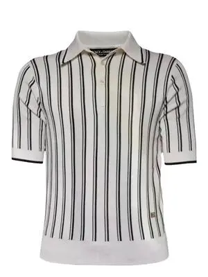 Dolce & Gabbana Vertical-stripe Polo Shirt - Neutrals