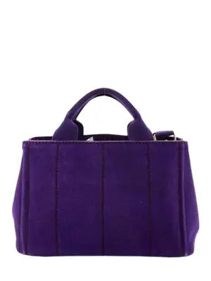 Prada Canapa Convertible Canvas Mini Tote Bag - Purple