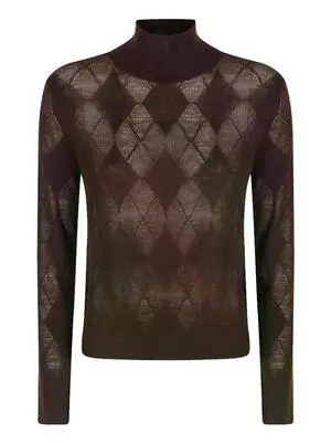 BALLANTYNE Argyle Knit Sweater - Brown