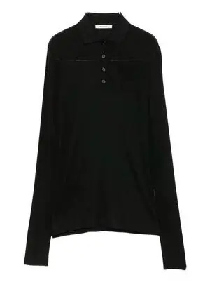 ENTIRE STUDIOS Long-sleeve Polo Shirt - Black