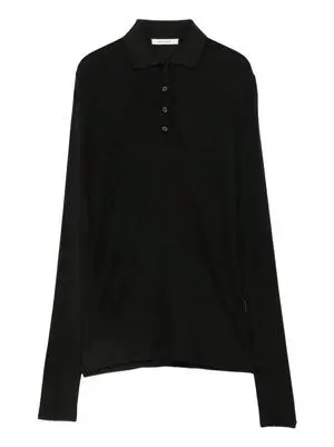 ENTIRE STUDIOS Long-sleeve Polo Shirt - Black