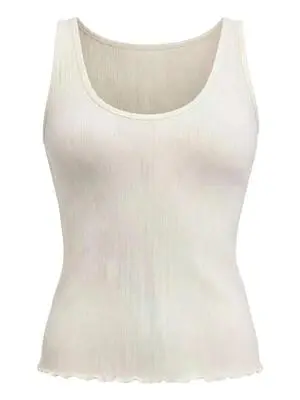 DRYKORN Vendica Ribbed Lettuce-hem Tank Top - Neutrals
