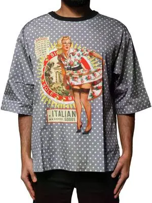 Dolce & Gabbana Polka Dot-print Pin-up Graphic T-shirt - Grey