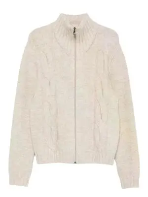 Corneliani Cable-knit Zip-up Sweater - Neutrals