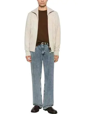 Corneliani Cable-knit Zip-up Sweater - Neutrals