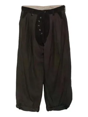 ZIGGY CHEN Herringbone-pattern Panelled Trousers