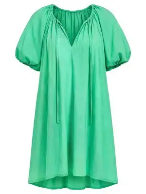 Seafolly Puff-sleeve Gathered Dress - Green