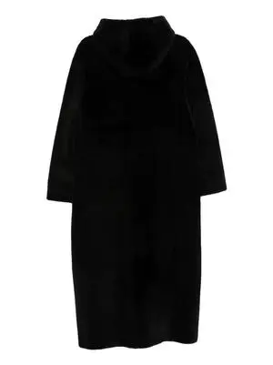 Simonette Ravizza Nice Hooded Shearling Coat - Black