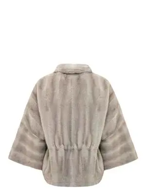VALENTINI 1972 Faux-fur Wide-sleeve Jacket - Brown