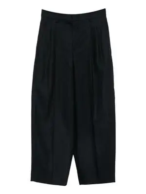 ROSSI Noa Cropped Pleated Trousers - Blue