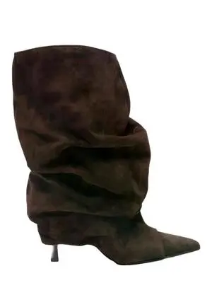 GISEL B Slouchy Pointed-toe Boots - Brown