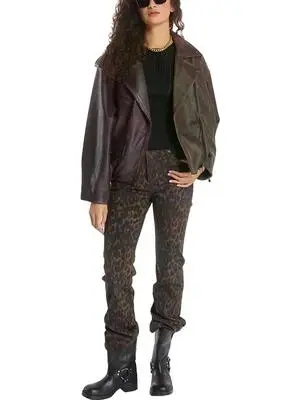 ALLSAINTS Samina Leather Biker Jacket - Red