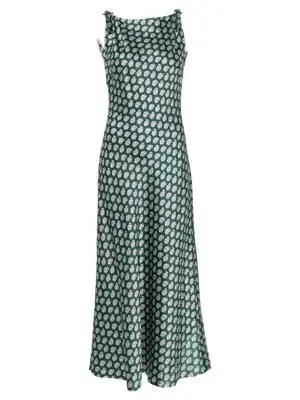 DÔEN Paisley-print Midi Dress - Green