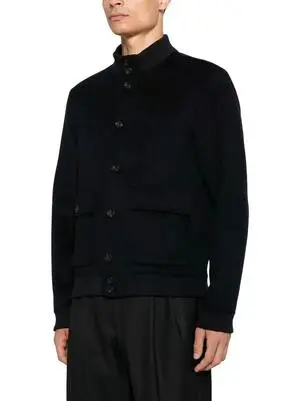 OMC Emilio Button-up Wool Coat - Blue