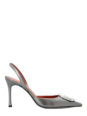 Amina Muaddi Camelia Crystal-embellished Pumps - Grey