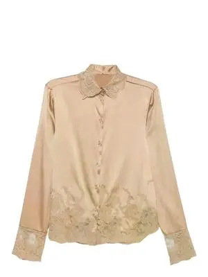 Ermanno Scervino Lace-trim Shirt - Neutrals