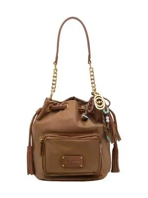 LA CARRIE Dark Wave Bucket Bag - Brown