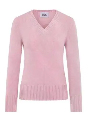 Alpha Studio V-neck Sweater - Pink