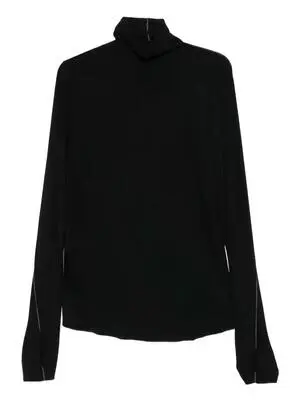 THOM KROM Contrast-stitch Thumb-slot Sweater - Black