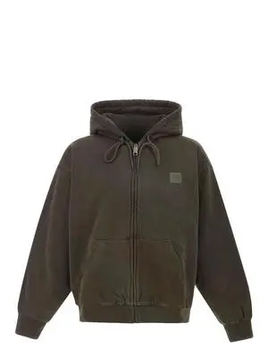 Carhartt Work In Progress Logo-patch Zip-up Hoodie - Brown