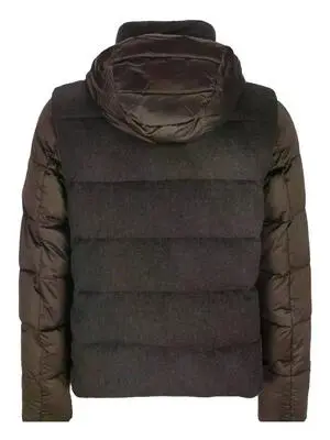 MOORER Hooded Quilted Jacket - Brown