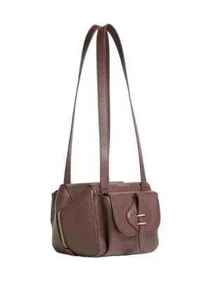 COCCINELLE Mavery Pocket Grained Leather Shoulder Bag - Brown