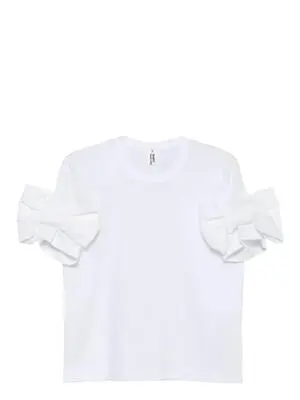 Noir Kei Ninomiya Bow-detail T-shirt - White