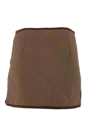 ELEH Quilted Corduroy-trim Mini Skirt - Brown