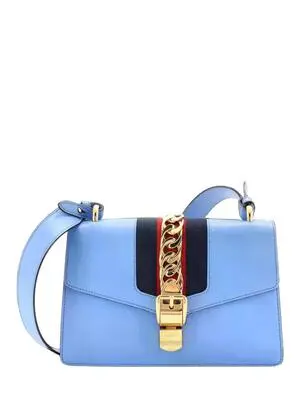 Gucci Sylvie Leather Small Shoulder Bag - Blue